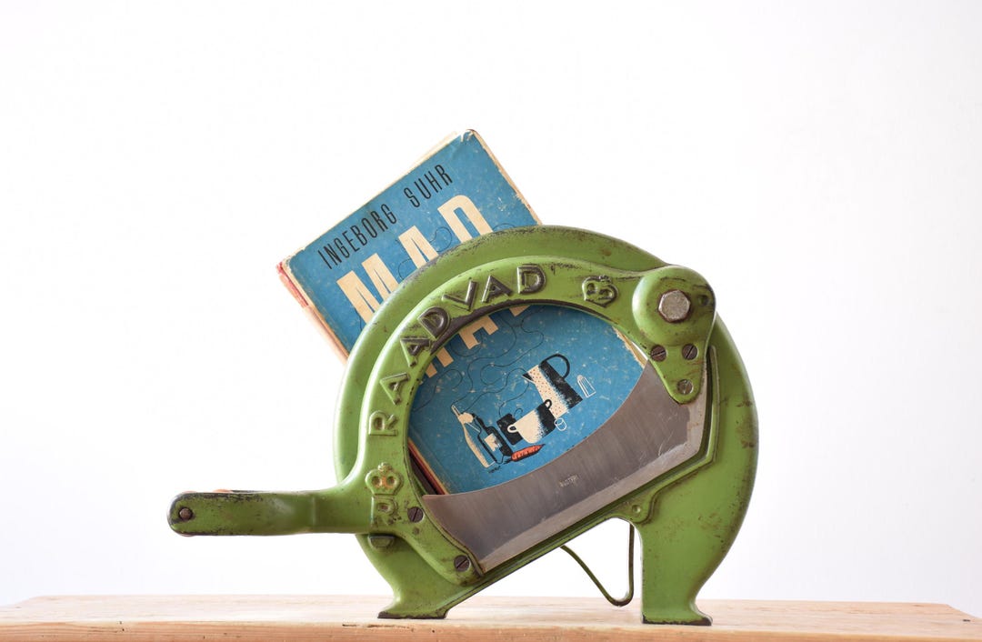 Vintage RAADVAD Bread Slicer Original Green With Crown Old Extra Short ...