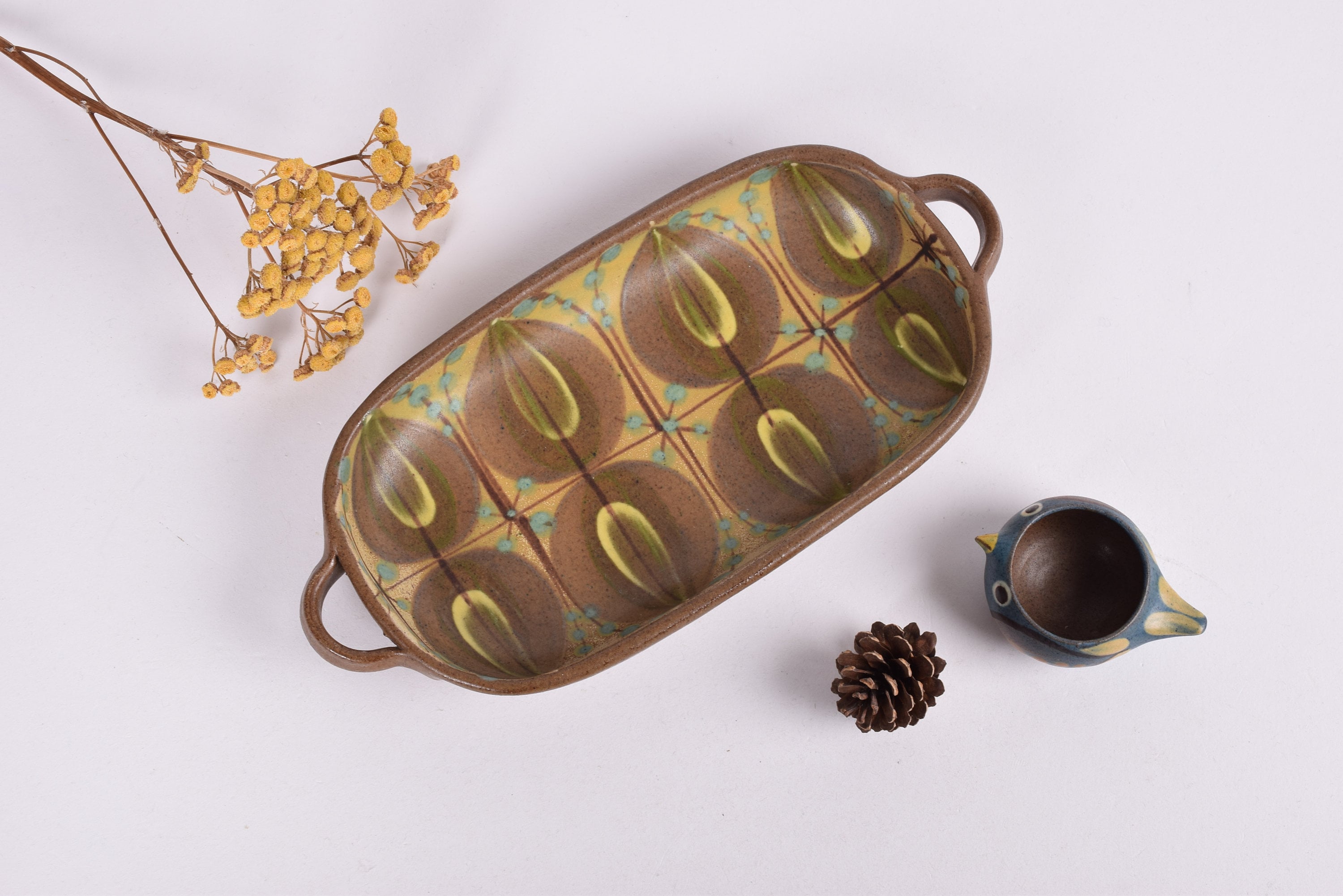 Dybdahl Denmark Studio Pottery Tray With Handles | Etsy