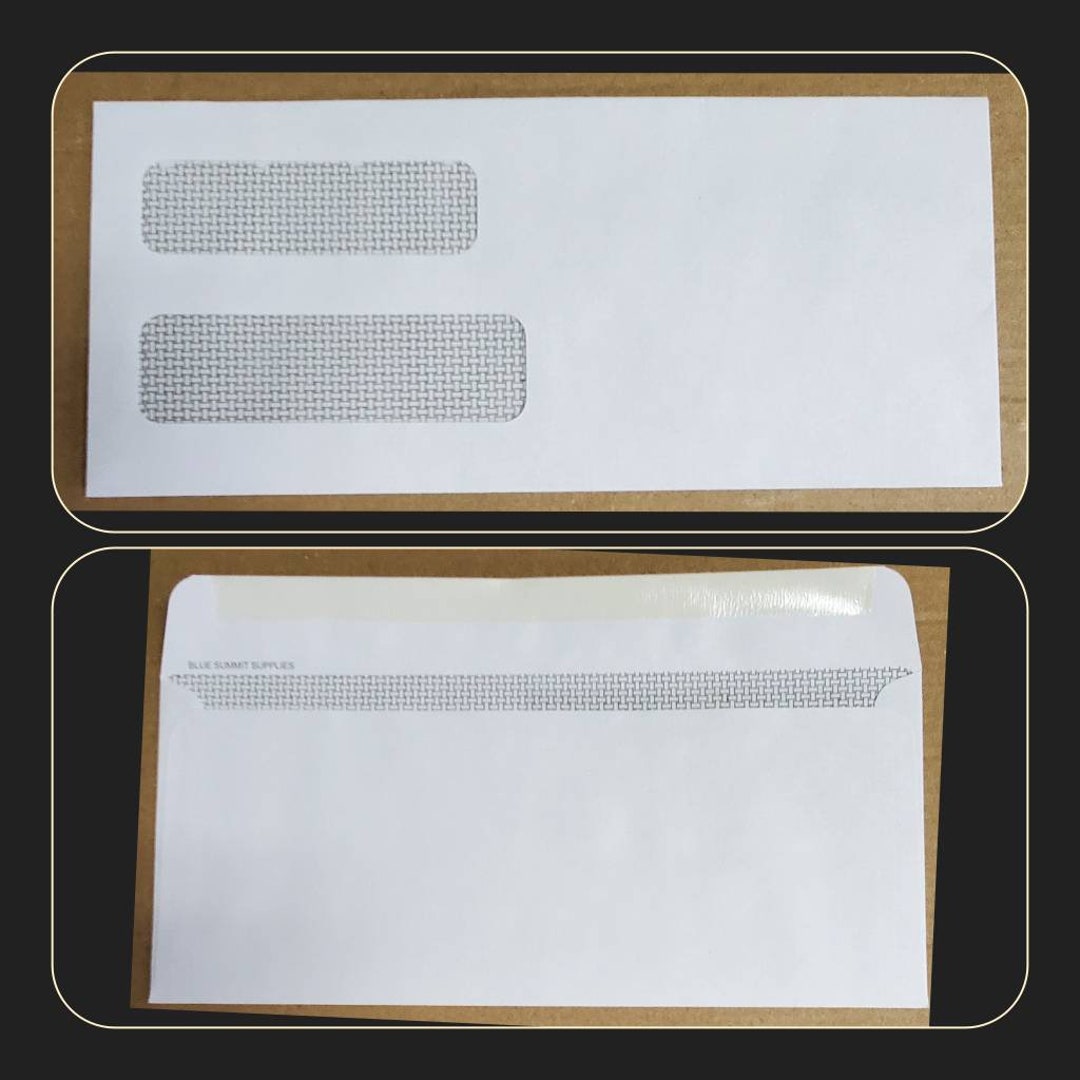 White Security Envelopes #10 Invoice With Double Window - 4-1/8" X 9 ...