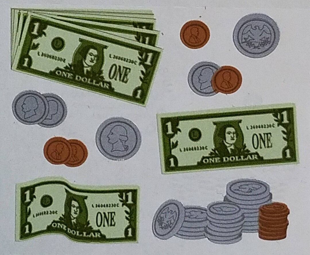 Money Stickers Vintage Mrs. Grossman's Stickers 10 Paper and Coin Money ...