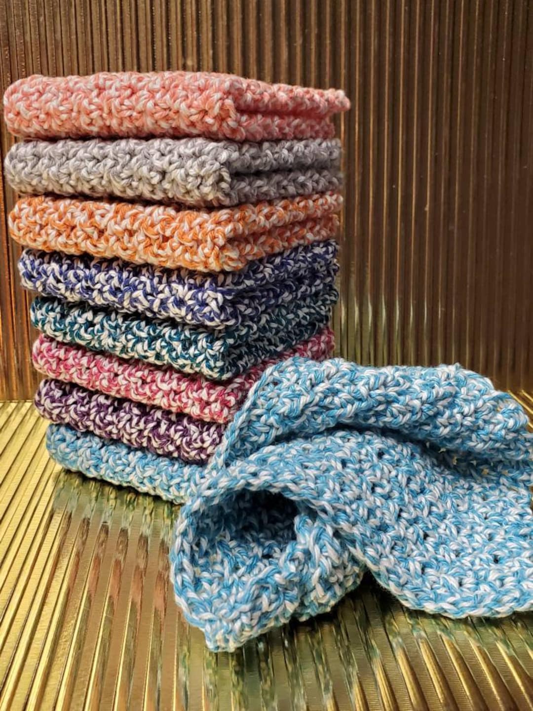 Crochet Dishcloths 7" X 7" Dishie Twist India Cotton Dish Rag Soft ...