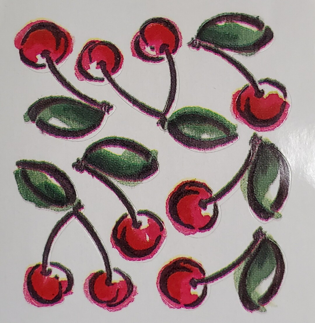 Cherry Stickers RARE Print Works 2" X 2" Sheet - Etsy