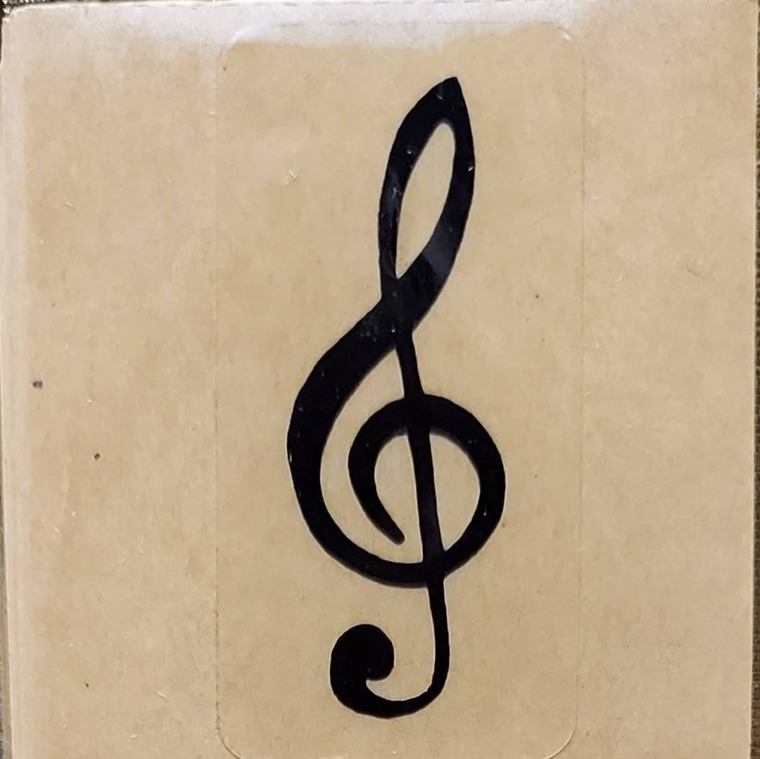 Music Cleft Sticker Black Treble Cleft Clear Background 2" Tall New - Etsy