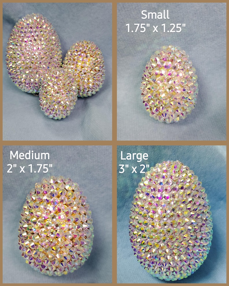 Crystal Jeweled Bling Egg Easter Extreme Sparkle Rhinestone 3 Sizes ...