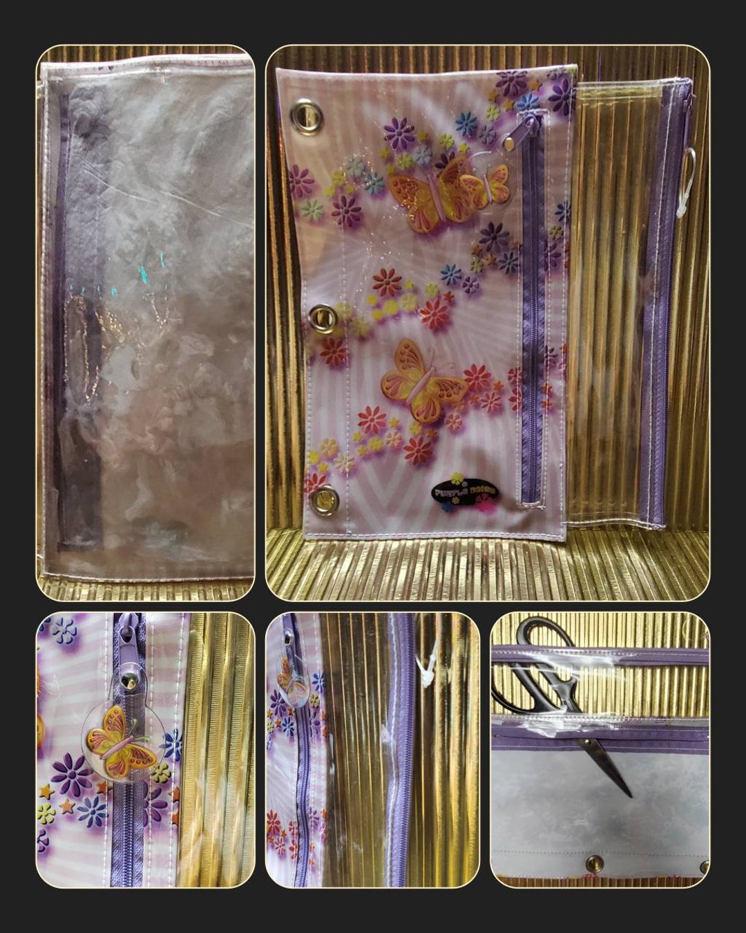 3 Ring Binder Double Pocket Storage Pouch Stocking Stuffer by Purple ...