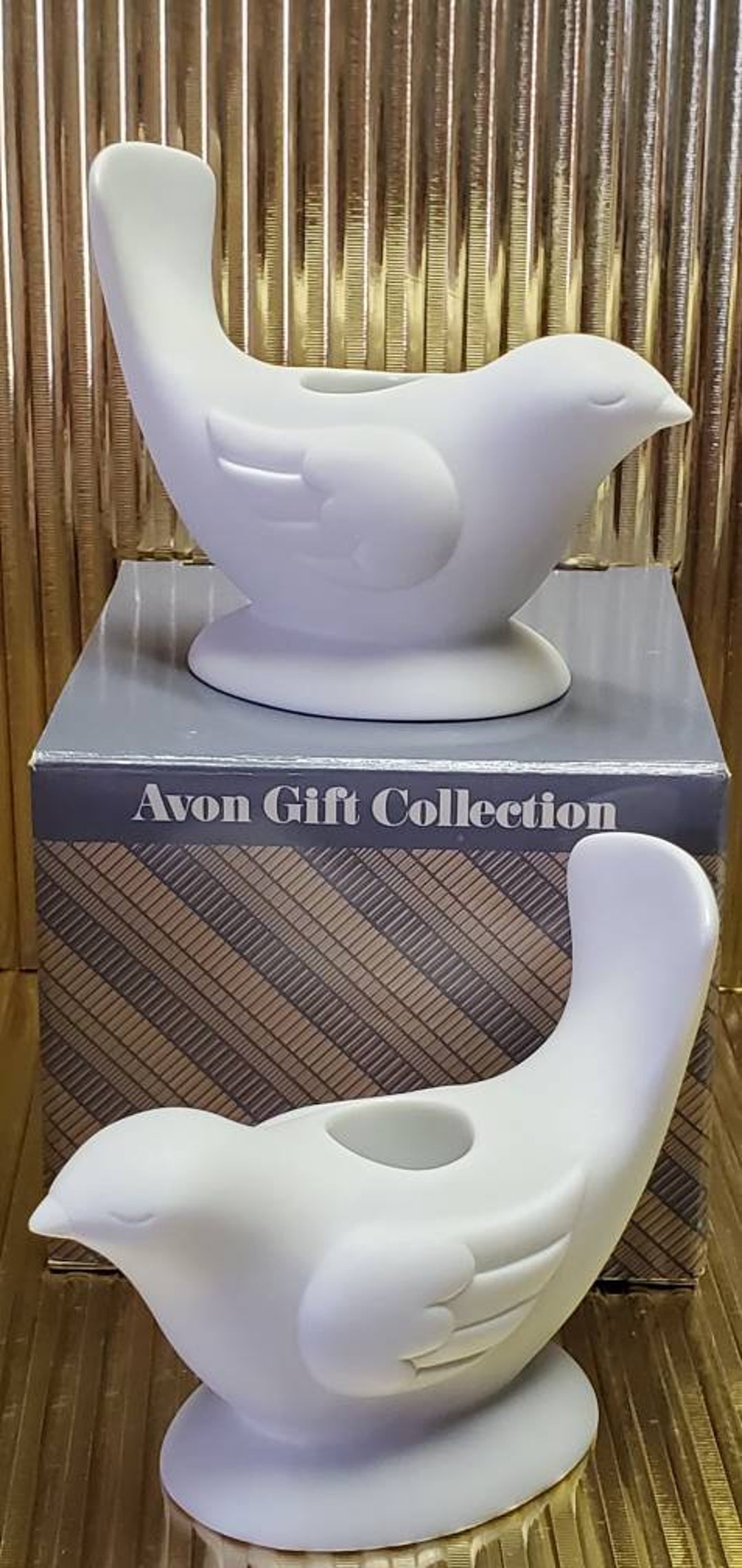 Vintage Avon 2 Dove Ceramic Candle Holders New in Box - Etsy