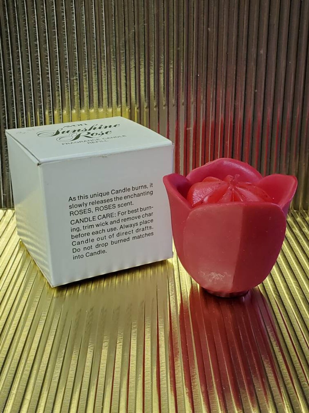 New Rare Vintage Avon Sunshine Rose 1973 Tulip Perfumed Candle Roses ...