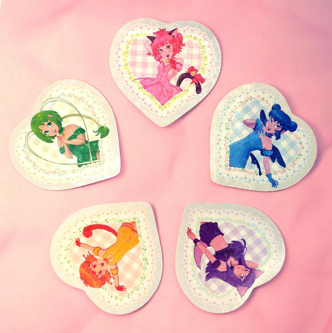 Tokyo Mew Mew Holographic Hearts Sticker Set - Etsy