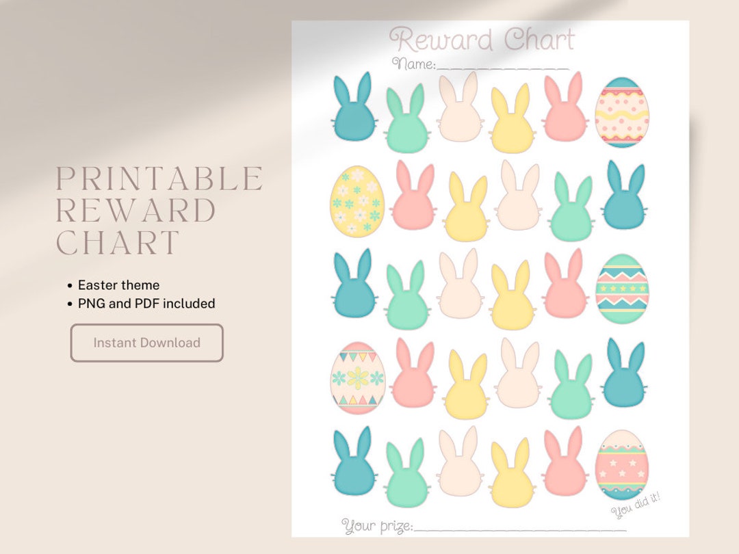 Reward Chart, Toddler Reward Chart, Reward Chart Printable, Easter ...