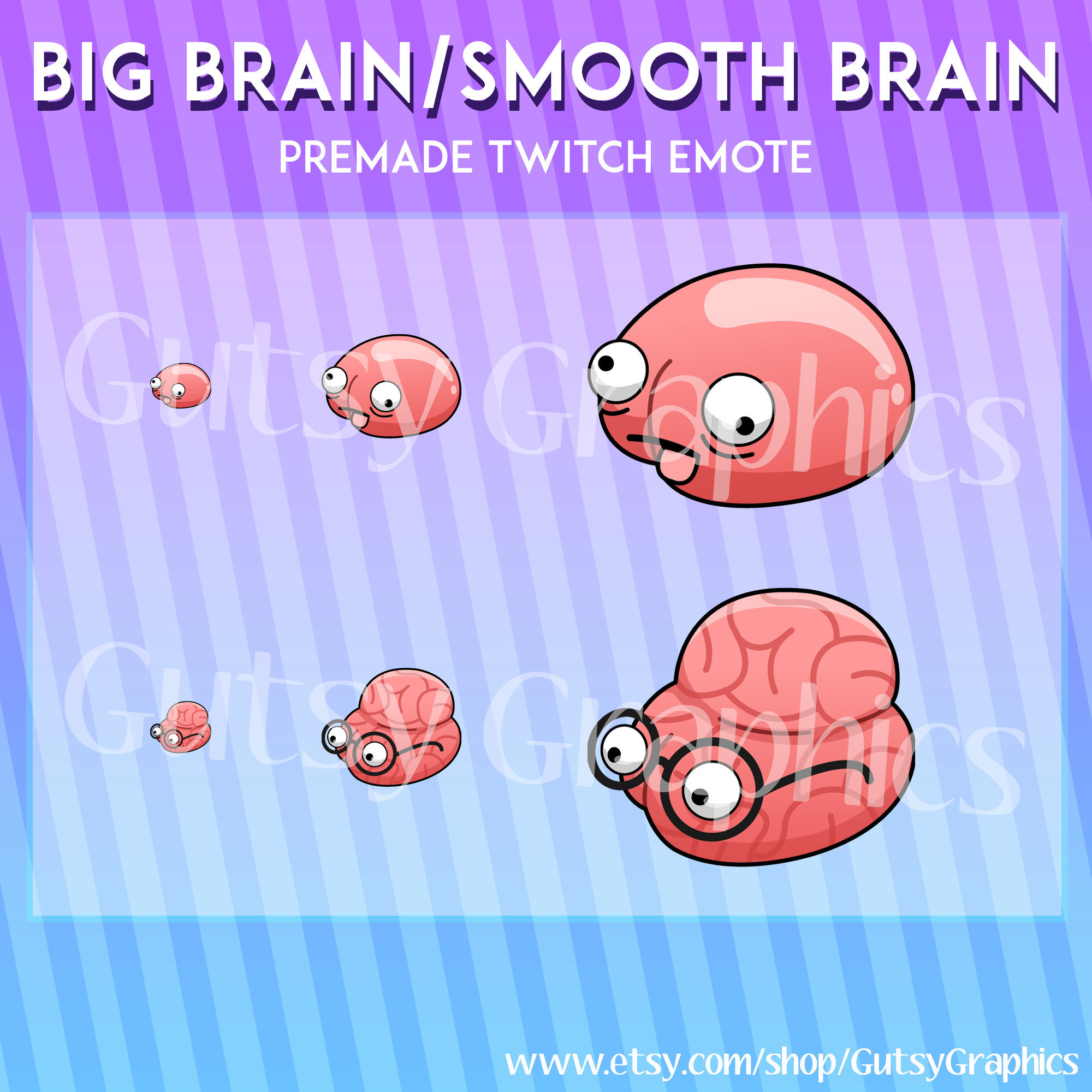 Big Brain & Smooth Brain Twitch Emotes - Etsy