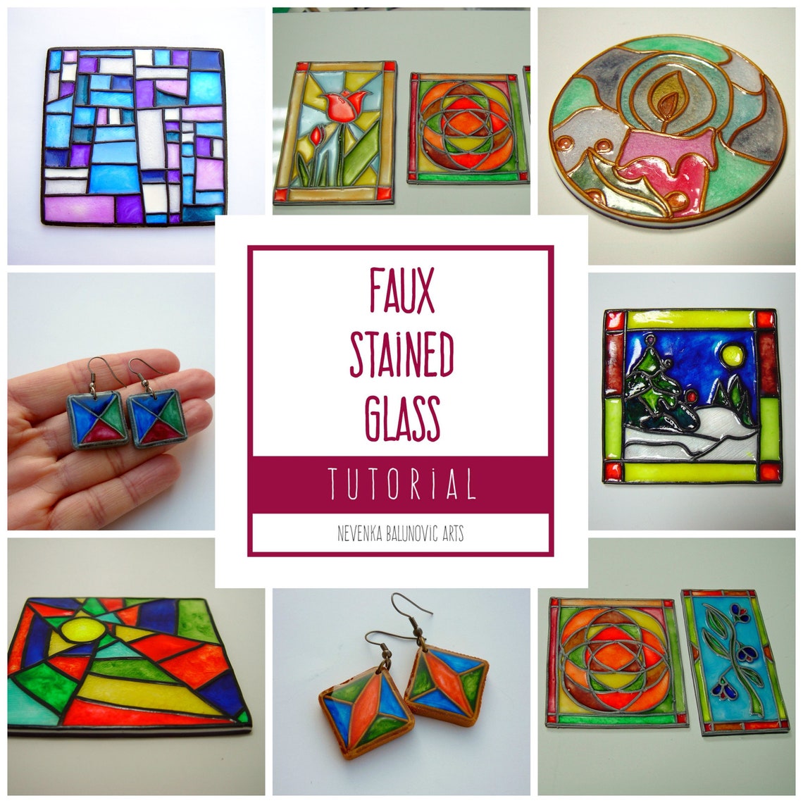 Polymer Clay Tutorial PDF Tutorial Faux Stained Glass DIY | Etsy