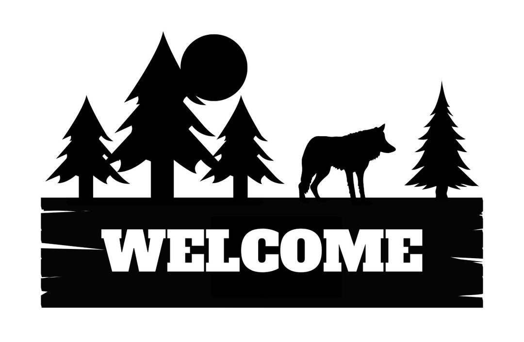 Wolf Welcome Sign Scroll Saw Woodworking and Metalworking Pattern - Etsy