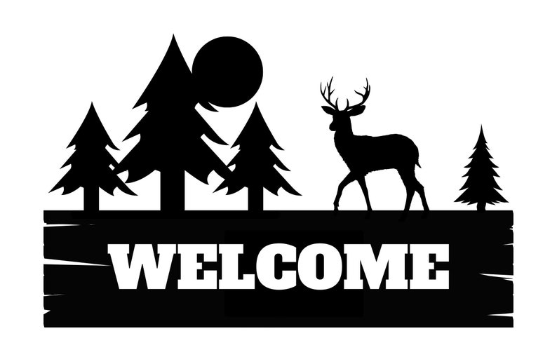 Deer Welcome Sign Scroll Saw Woodworking and Metalworking Pattern - Etsy