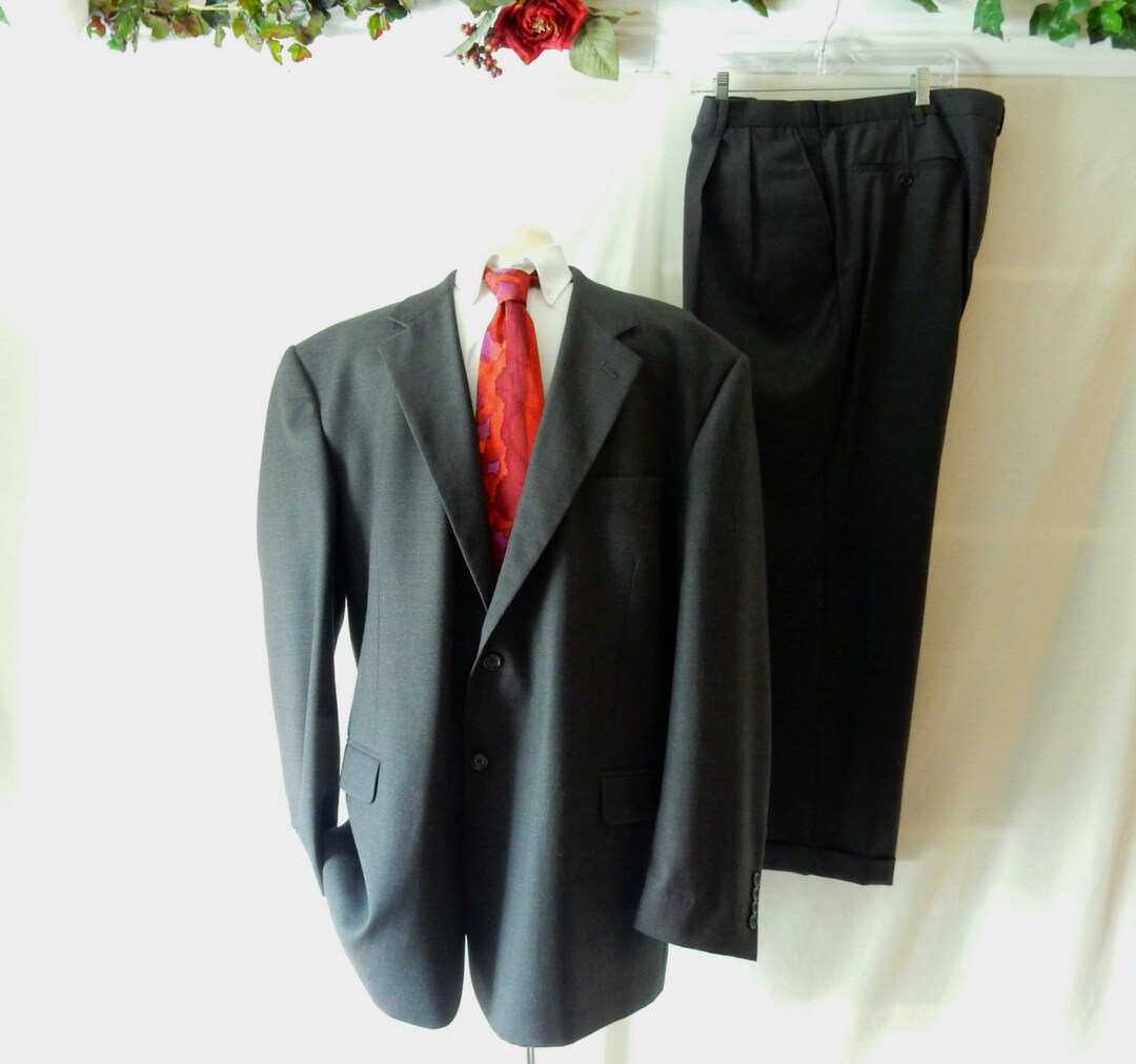 Pronto Uomo - Sz 46 Italian Wool Men's Suit - Short 28" Inseam - Long ...