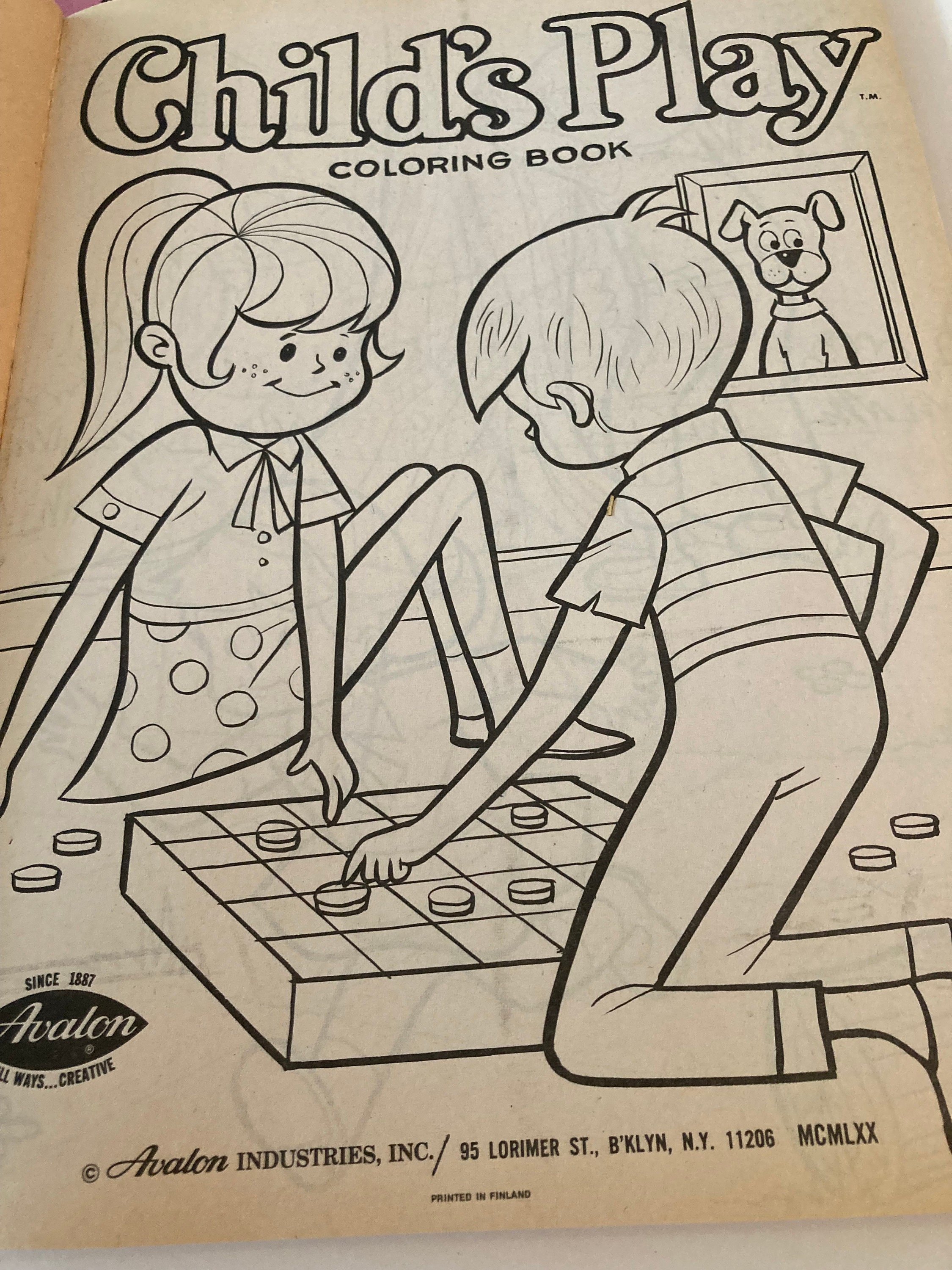 Child's Play Coloring Book - Avalon 1970 - Etsy