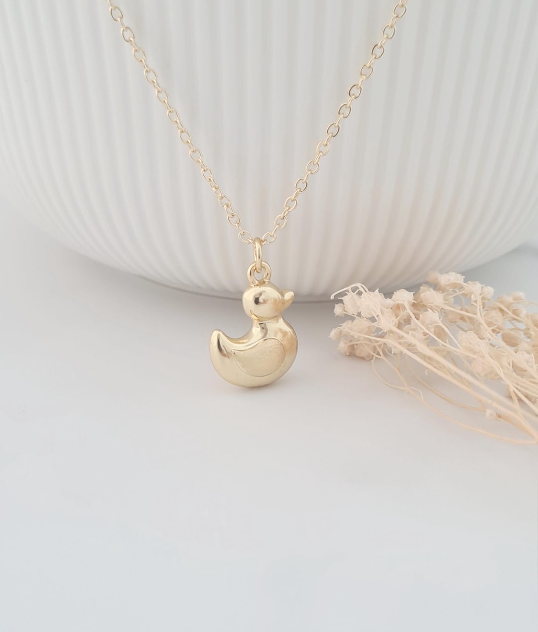 Duck Pendant Necklace, Bird Jewellery, Gold Duck Jewellery, Duck Gifts ...