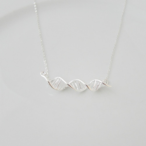 Silver Double Helix DNA Necklace. - Etsy