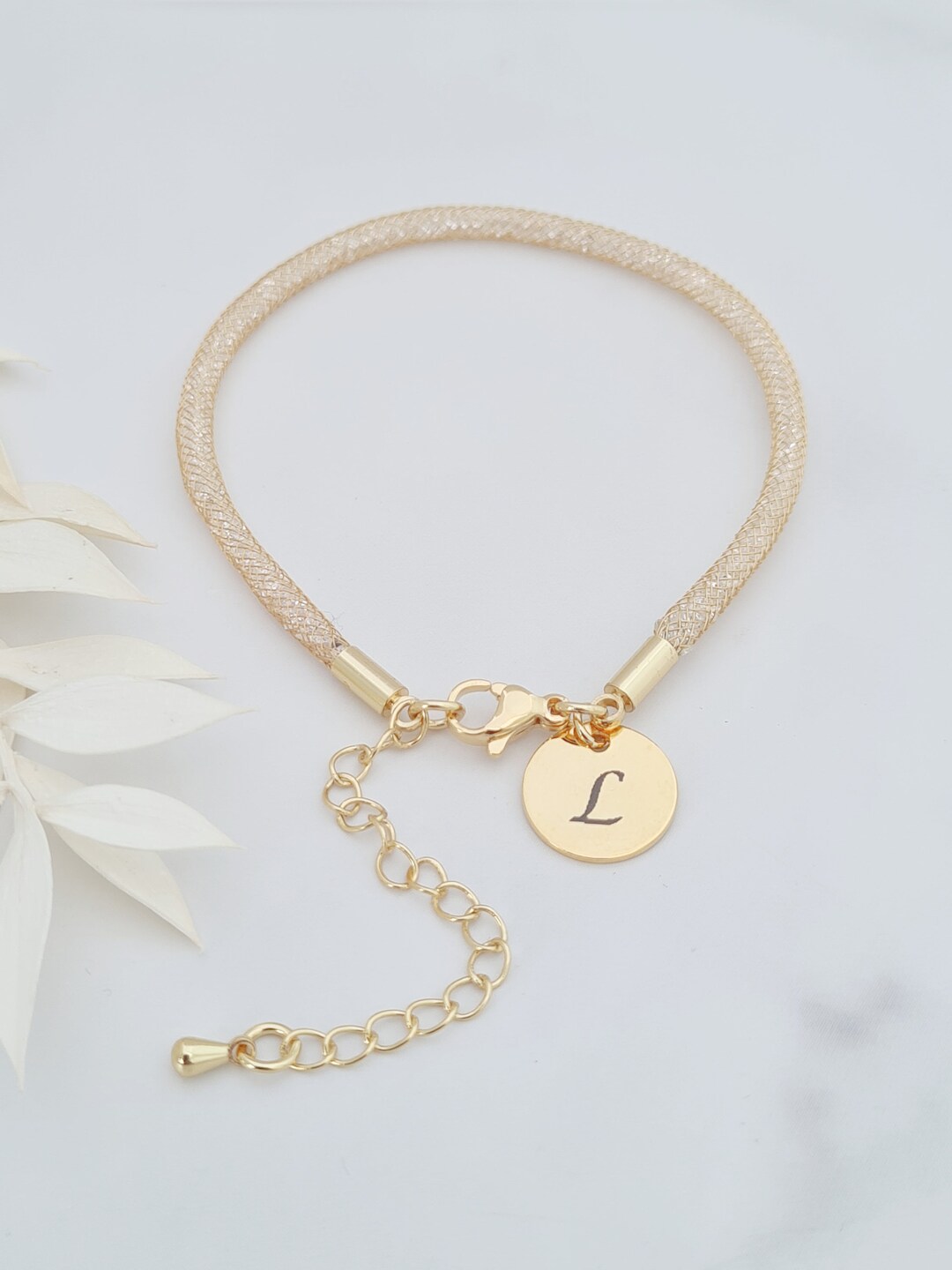 Sparkly Netted Crystal Bracelet, Crystal Mesh Bracelet, Rose Gold ...