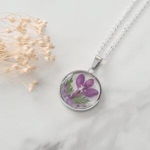 Purple Crocus Necklace by Little English Jewelry, Crocus Pendant, Dried ...