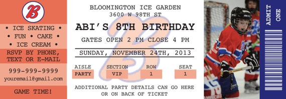 Sporting Event Ticket Birthday Invite Etsy Sporting Event Ticket Birthday Invite Etsy