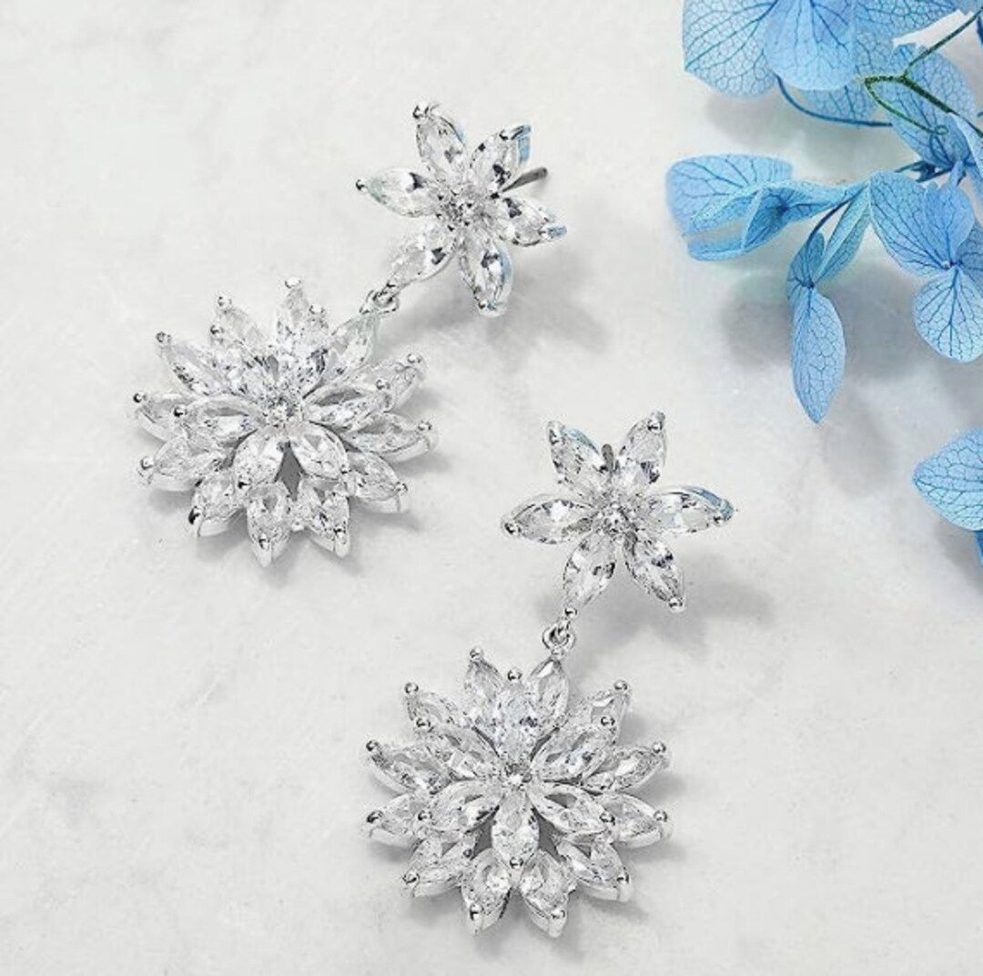 Silver Snowflake Dangle Gauges Large Gauges Ear Gauges 16 Mm Gauges 5/8 ...