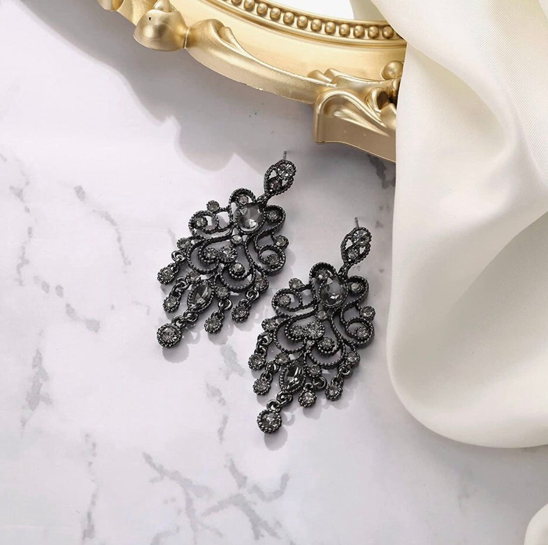 Victorian Black Gauges Vintage Earrings Wedding Gauges Prom Jewelry ...