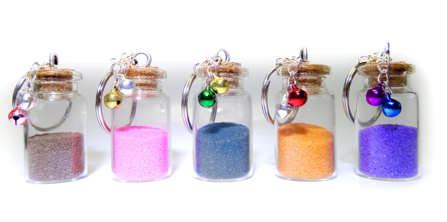 Large Colored Sand Keychain - Etsy