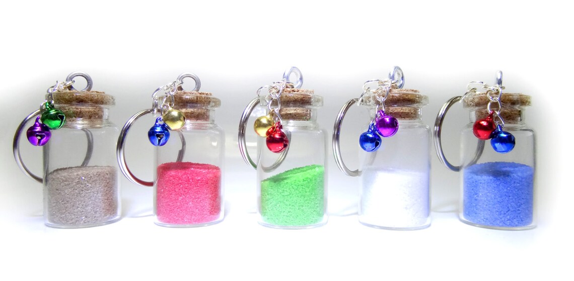 Large Colored Sand Keychain - Etsy