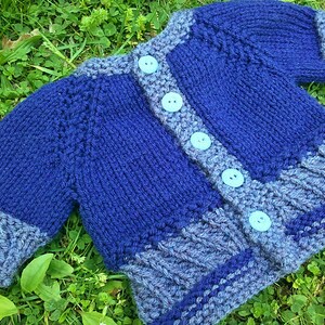 PDF Knitting Pattern-- My Little Boy Blue Cardi - Etsy