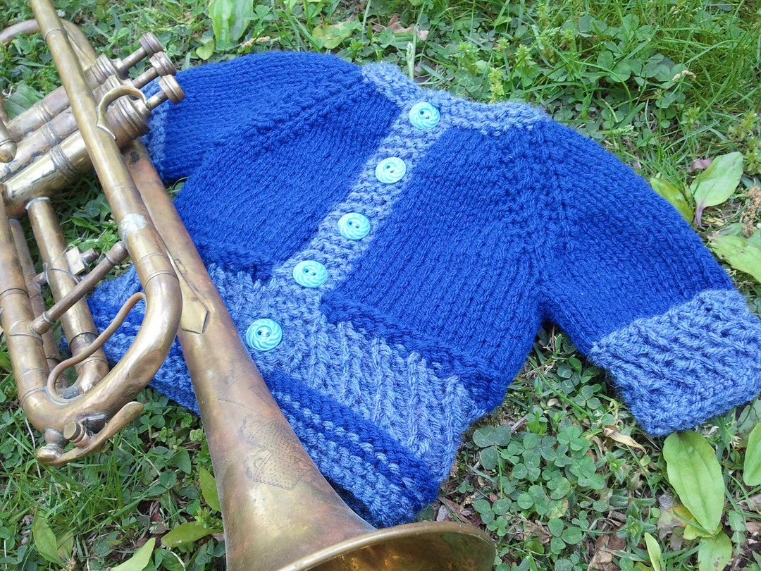 PDF Knitting Pattern-- My Little Boy Blue Cardi - Etsy
