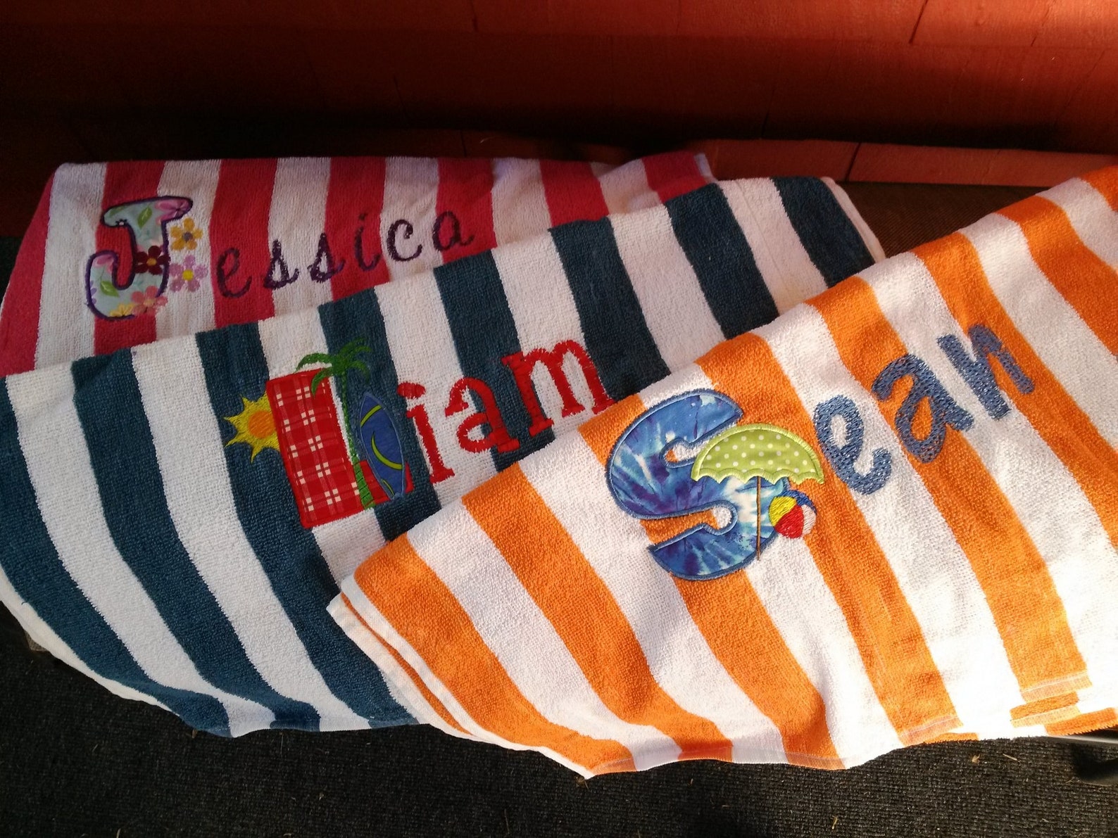 Custom Personalized Beach Towel With Embroidery/applique - Etsy