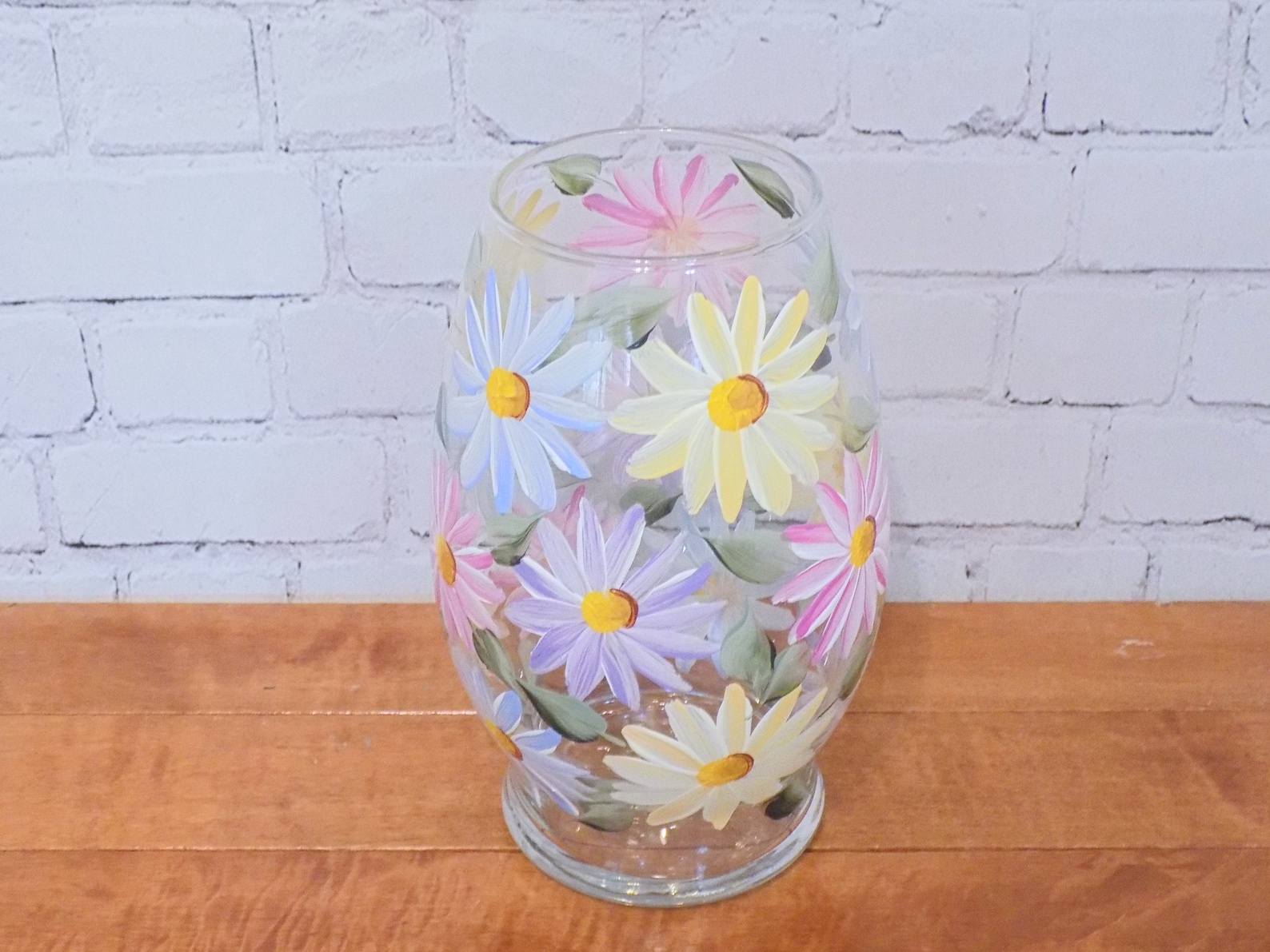 Hand Painted Daisy Vase, Floral Table Decor, Secret Santa Gift ...