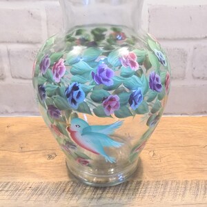 Hand Painted Hummingbird Vase, Floral Table Decor, Wedding Gift, Flower ...