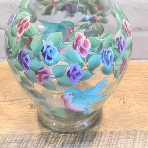 Hand Painted Hummingbird Vase, Floral Table Decor, Wedding Gift, Flower ...