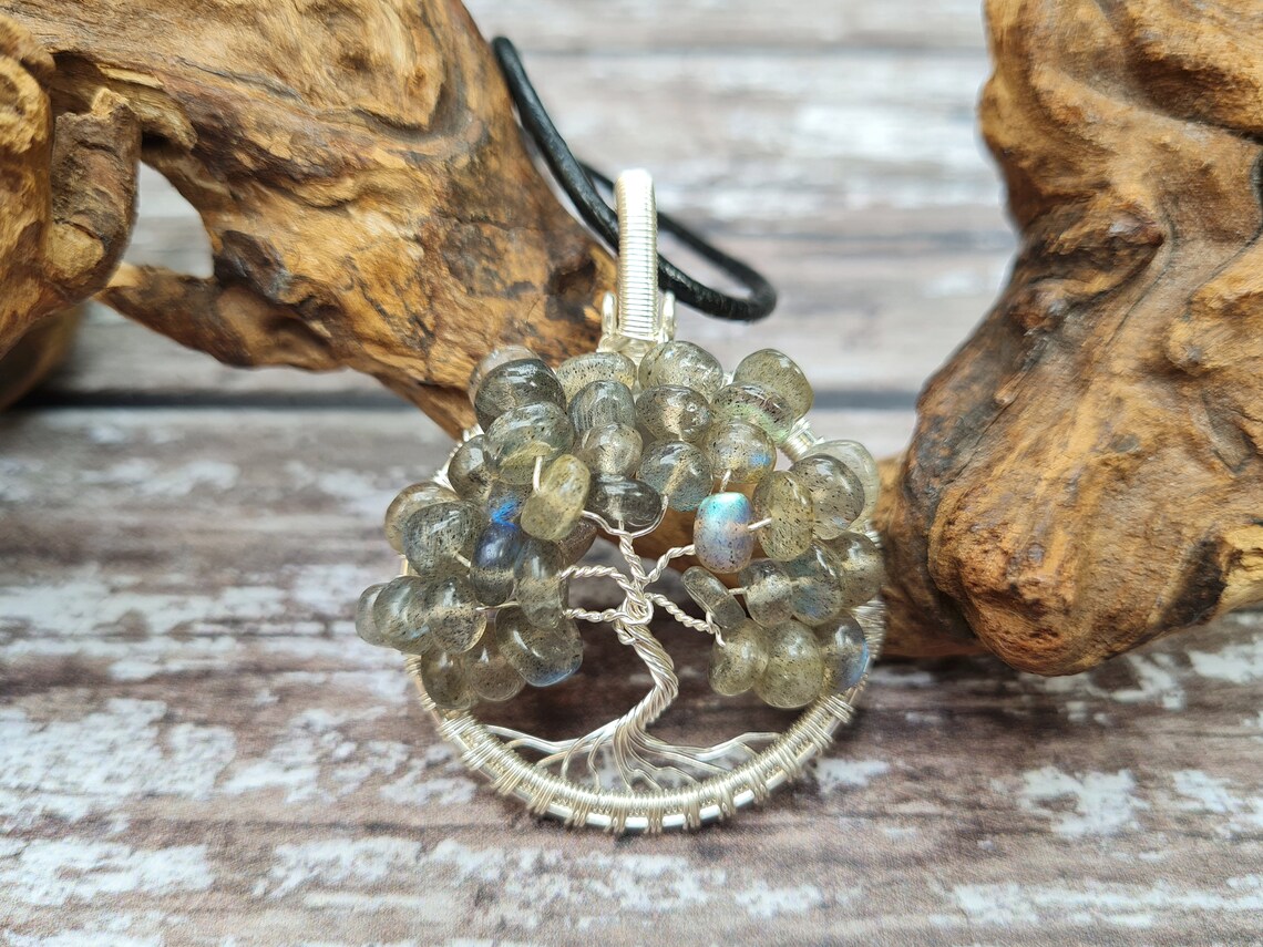 Labradorite Tree of Life Pendant Yggdrasil Pendant Wire - Etsy