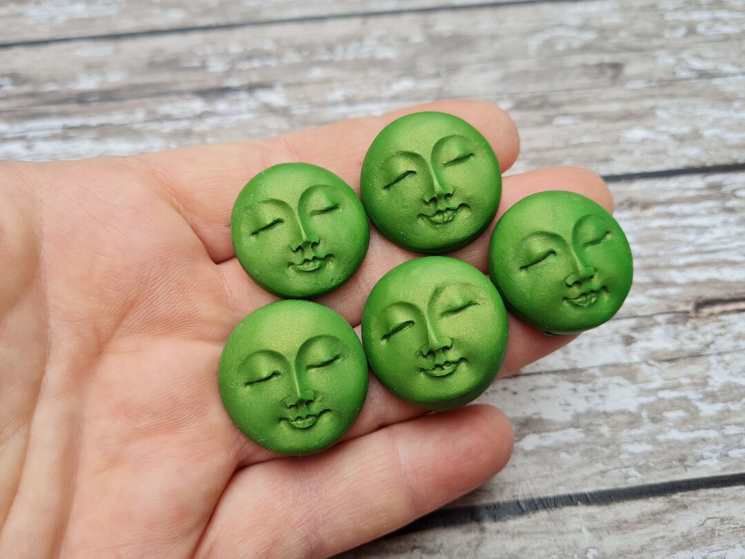 One 25mm Sleeping Moon Goddess Face, Paper Craft Embellishments ...