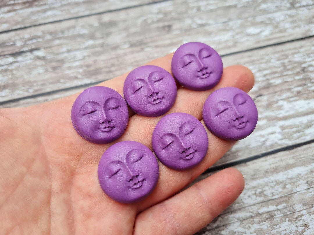 One 25mm Sleeping Moon Goddess Face, Paper Craft Embellishments ...