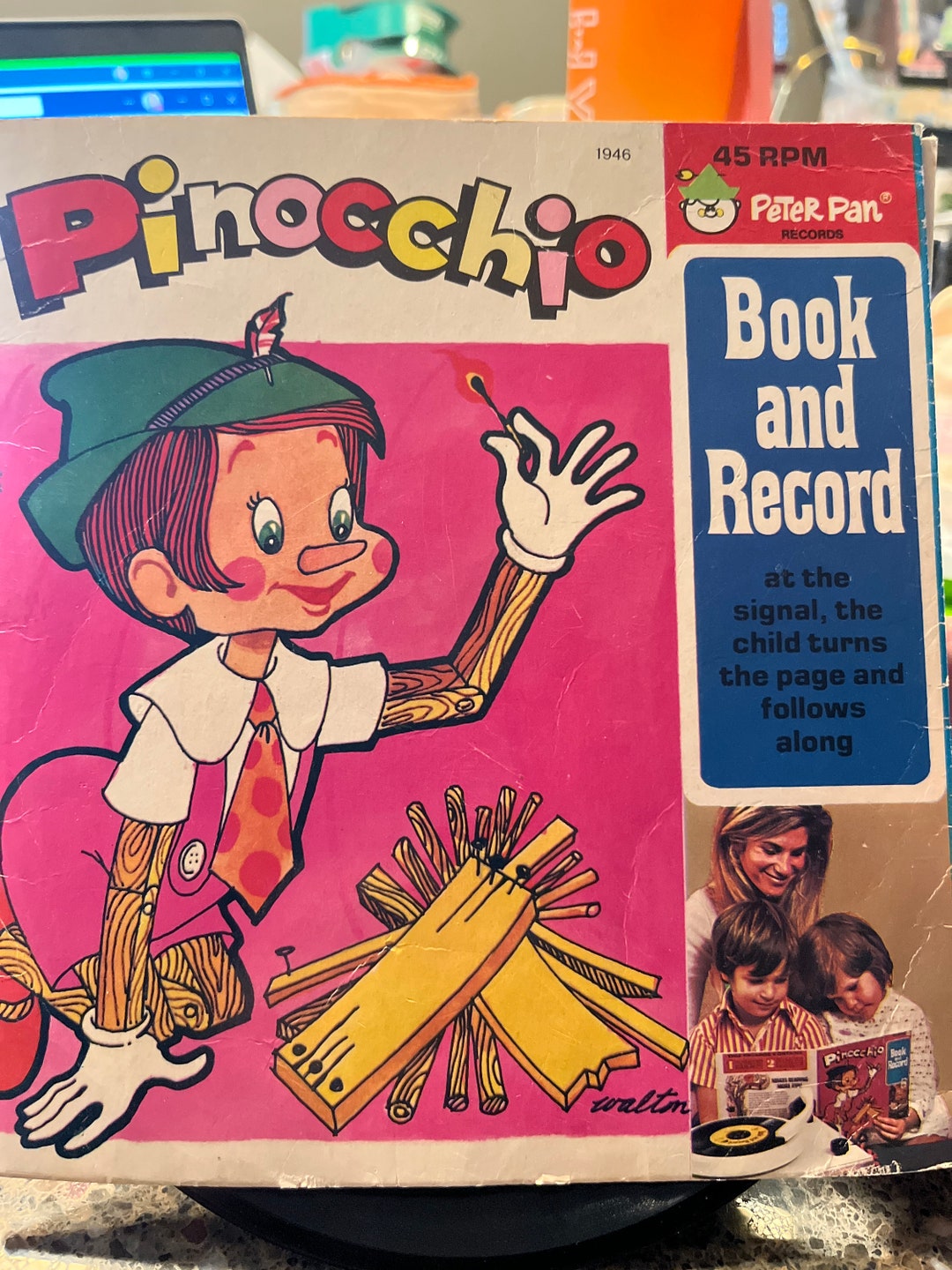 Pinocchio 7' Vinyl Record / Book, Peter Pan Records-1946 Children's Story, 1971 - Etsy