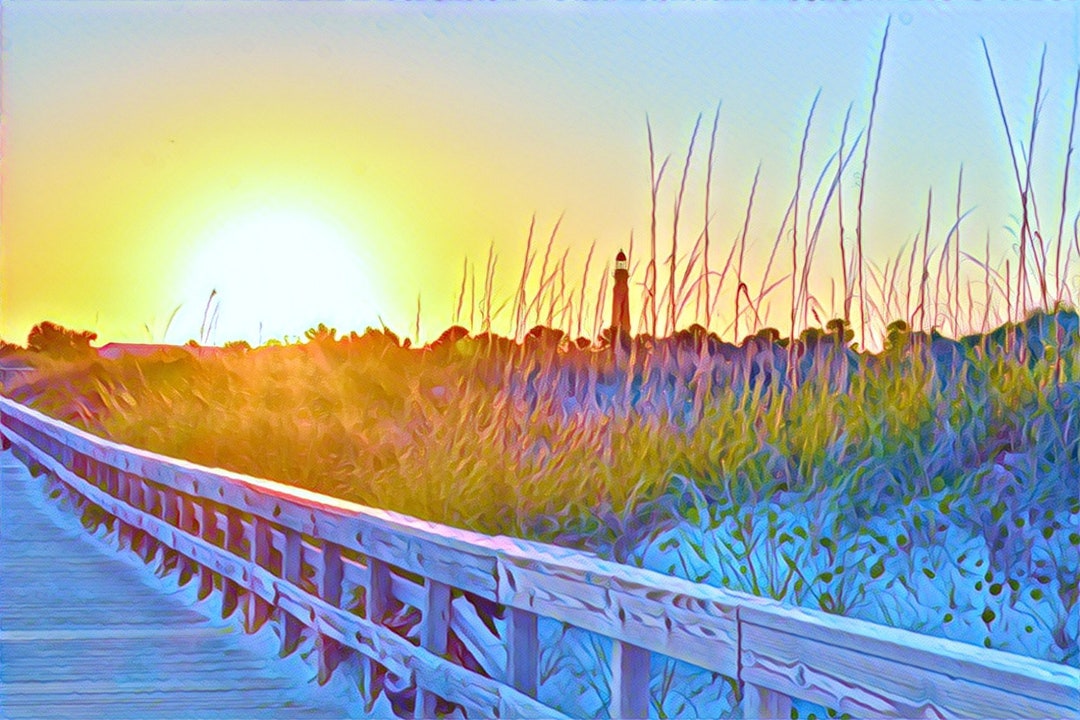 Ponce Inlet Sunset Marina Lighthouse Intracoastal, Florida Wall Photo ...