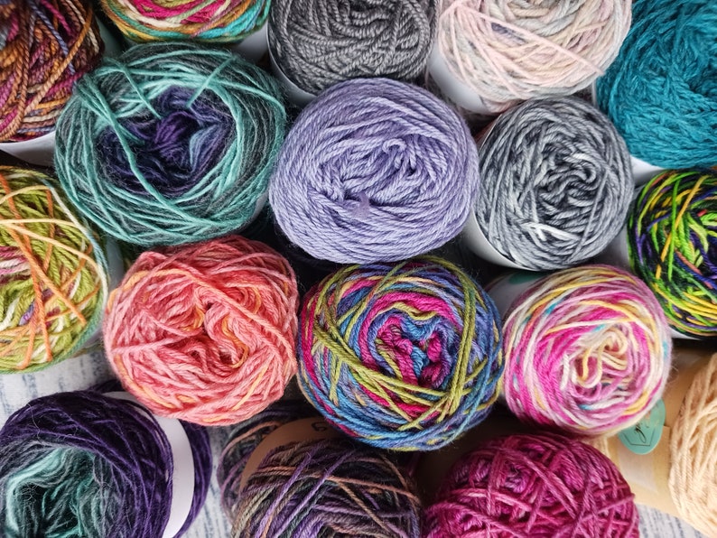 6 Mystery Cakes 150 Grams Total Scrappy Sock Yarn 25 Grams per Cake ...