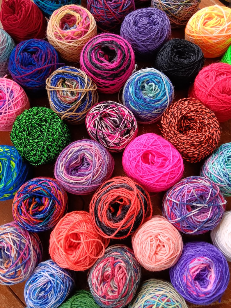 6 Mystery Cakes 150 Grams Total Scrappy Sock Yarn 25 Grams per Cake ...