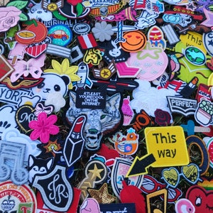 IRON Bundle of 75 Randomly Picked Mystery Iron on Patches Surprise Grab ...