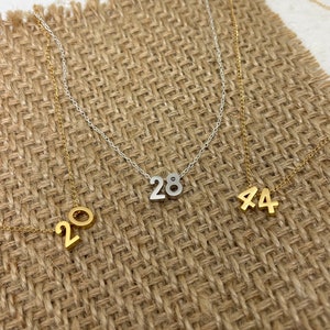 Number Necklace, Gold Number Charm, Personalized Jewelry, Lucky Numbers ...