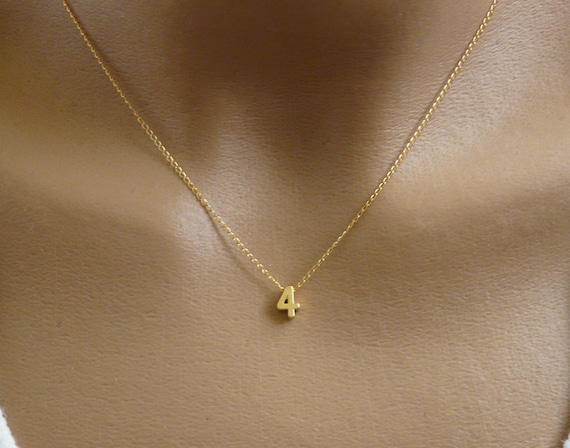 Number Necklace Personalized Number Necklace Custom Number - Etsy