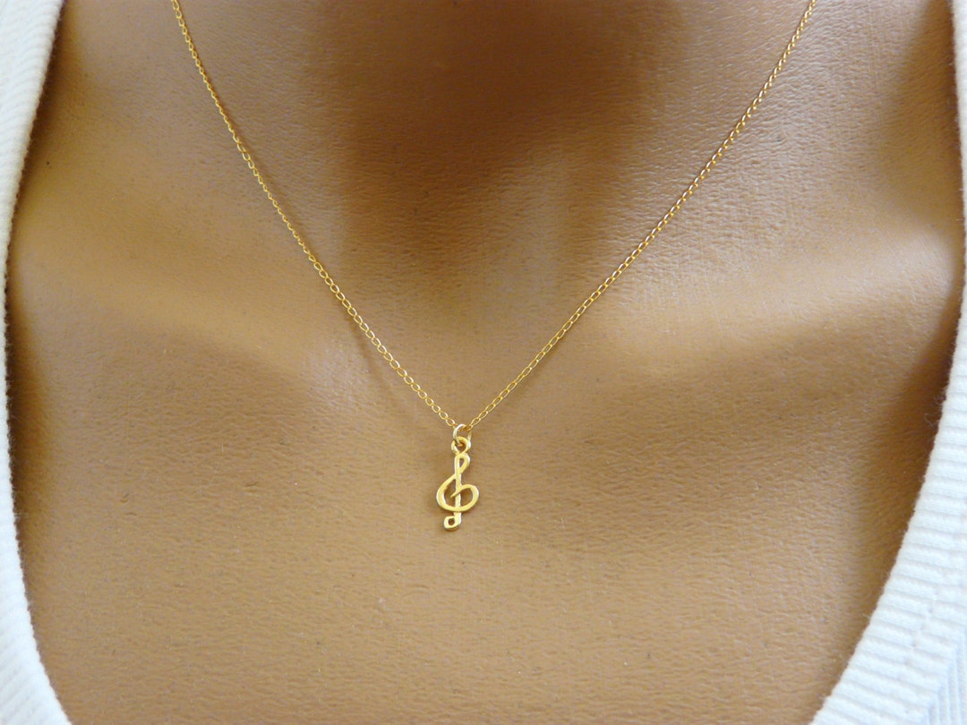 Music Note Necklace, G Clef Necklace, Treble Clef, Music Lover Necklace ...