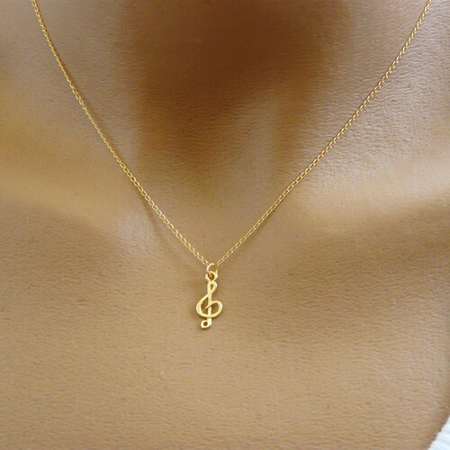 14K Gold Music Note Necklace Treble Clef Charm Necklace - Etsy Canada