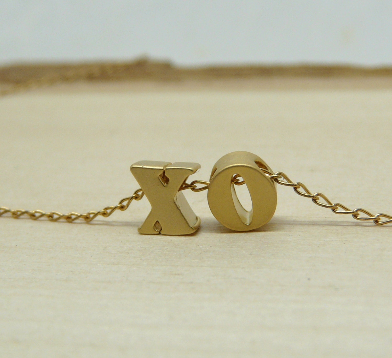 XO Necklace in Sterling Silver Gold Filled Hugs and Kisses - Etsy