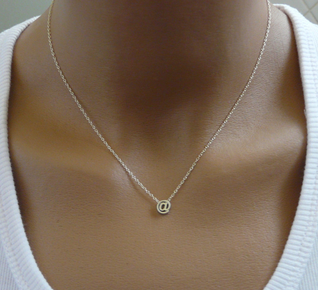 E-mail at Sign @ Pendant, Symbol Necklace, Delicate Necklace, Simple ...