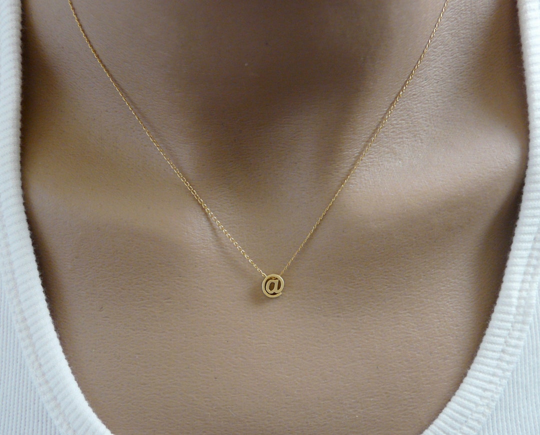 E-mail at Sign @ Pendant, Symbol Necklace, Gold Filled / Sterling ...