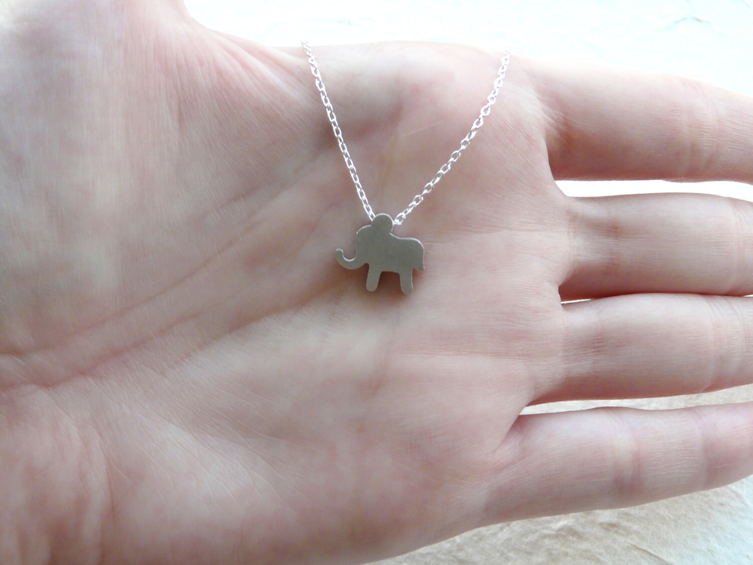 Tiny Elephant Necklace Sterling Silver Necklace Delicate | Etsy